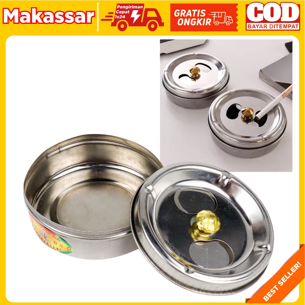 Jual Asbak Portable Rotation Enclosed Stainless Steel | Shopee Indonesia