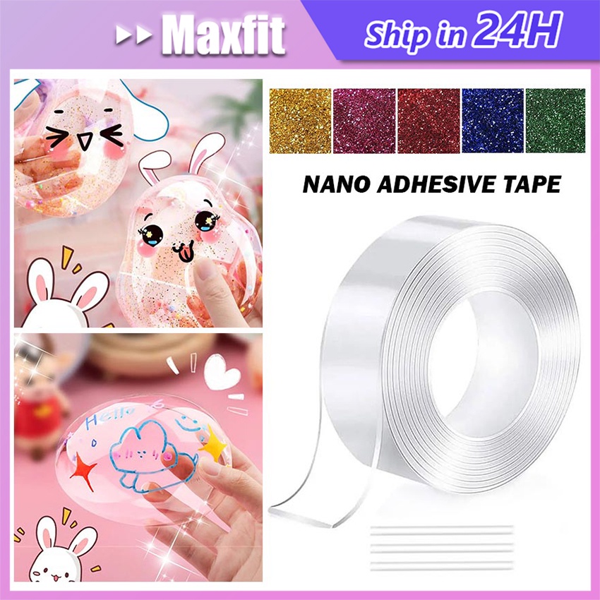 Jual 1/3Meter Double Nano Tape Bubble Glitter Mainan Anak Magic Nano ...