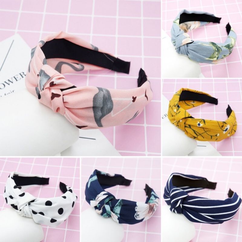 Jual Bando Simpul Full Motif Gaya Korea - Bando Knit Simpul Motif 1 Pcs ...