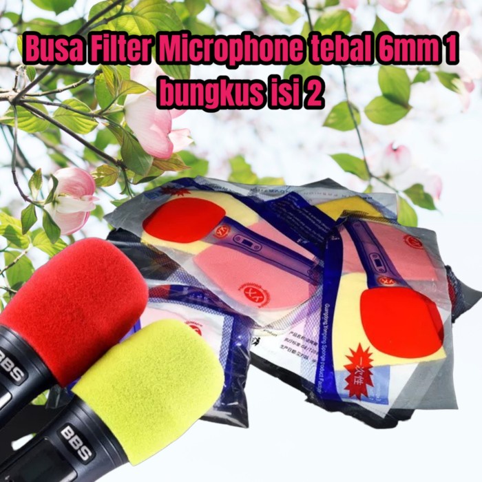 Jual BUSA MIC FILTER MICROPHONE TEBAL 6MM 2 warna kuning merah | Shopee ...