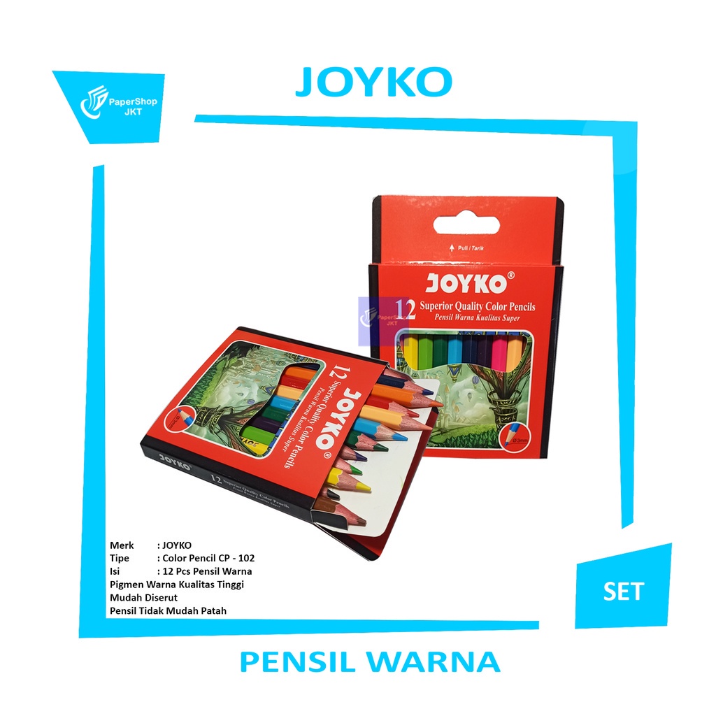 Jual JOYKO - Color Pencil Mini 12 Warna - CP-102 - Pensil Warna - 1 Set ...