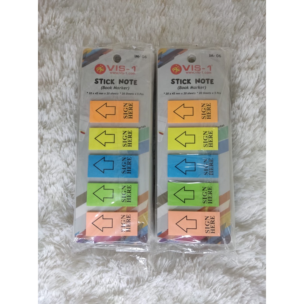 Jual Sticky Notes VIS-1 Panah SIGN HERE ( 5 Warna ) IM-06 | Shopee ...