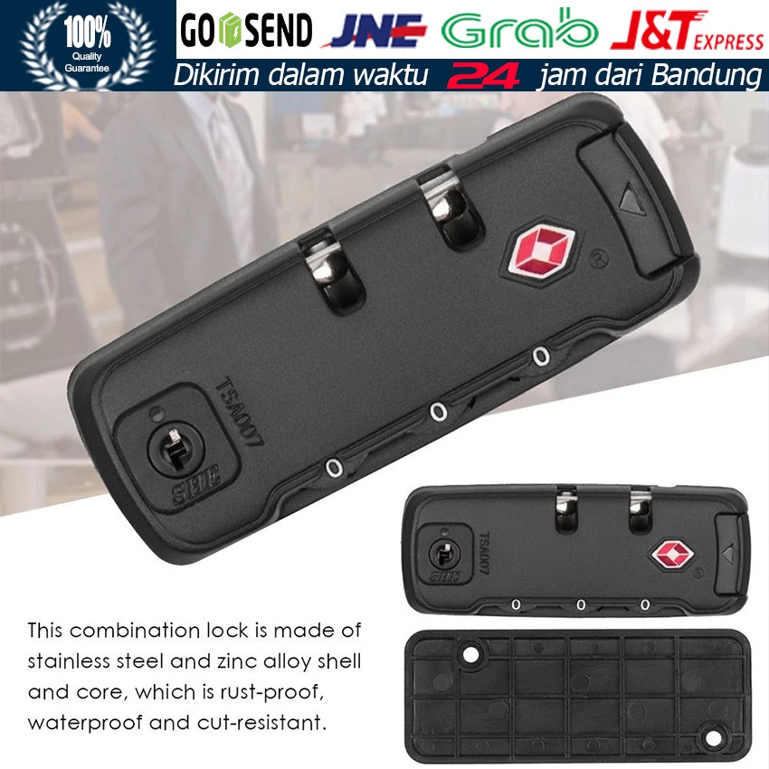 Jual Gembok TSA Kunci Kombinasi Retsleting Koper 3 Digit TSA007 / Kunci ...