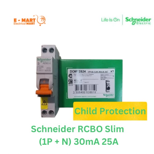 Jual SCHNEIDER RCBO Slim RCCB ELCB 1P 1 Phase 16A 25A 30mA Proteksi Setrum | Shopee Indonesia
