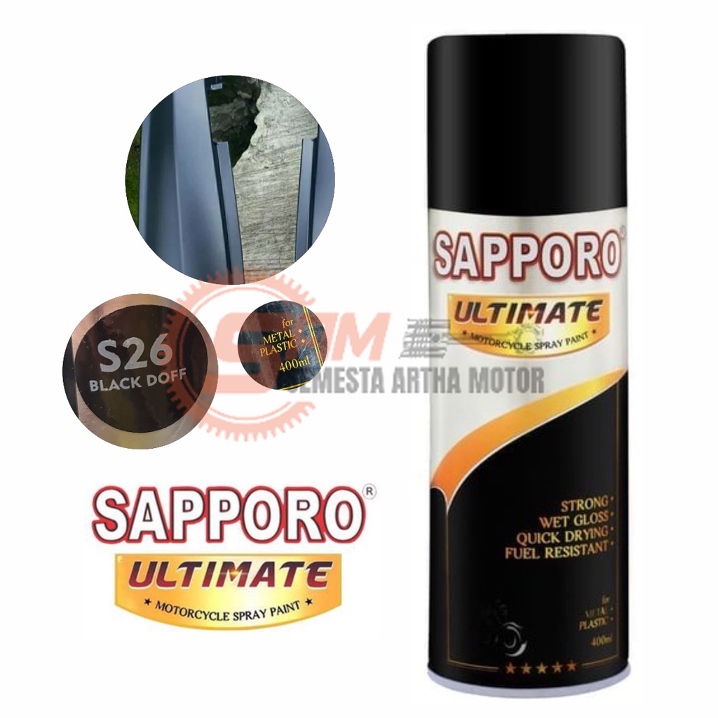 Jual Pilox Sapporo Ultimate Black Doff S26 Cat Semprot Hitam Pilok Metal Plastik Aerosol Spray ...