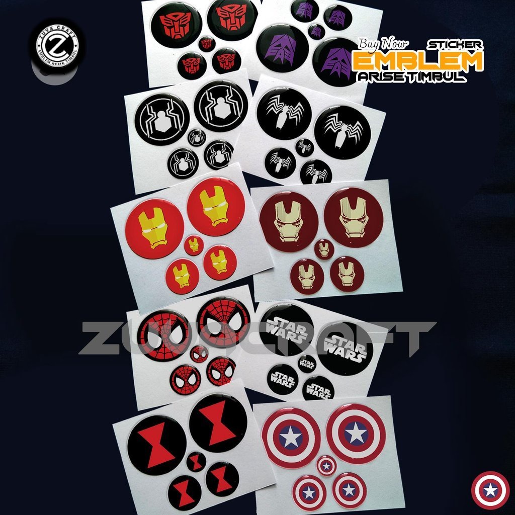 Jual STIKER MOTOR 1 SET STIKER MOTOR LOGO MARVEL Black Widow Captain ...