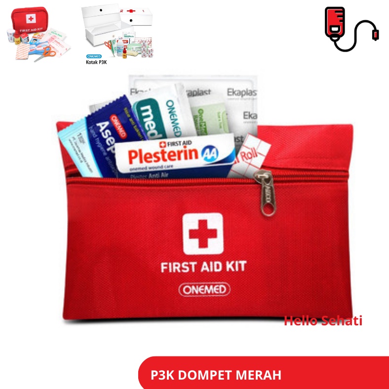 Jual Kotak P3K Dompet Merah Lengkap isi 1 set Perlengkapan Luka ...