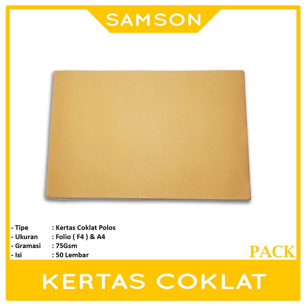 Jual SAMSON - Kertas Samson Coklat 75gsm F4 & A4 - PACK | Shopee Indonesia