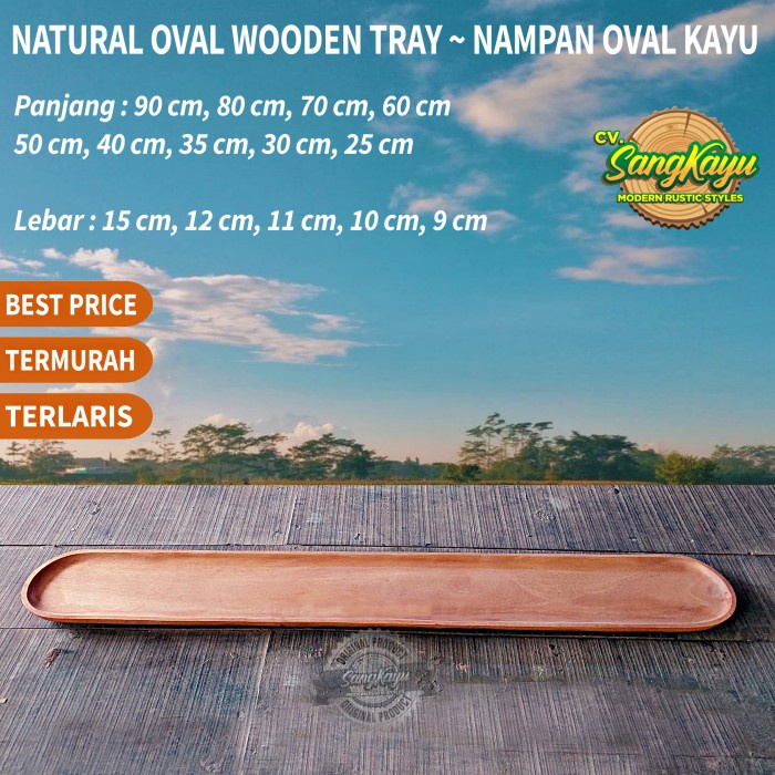 Jual SangKayu Nampan Besar Panjang Oval Piring Saji Wooden Serving ...