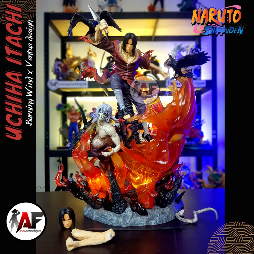 Jual Statue Naruto Uchiha Itachi Kabuto Burning wind x Ventus LED ...