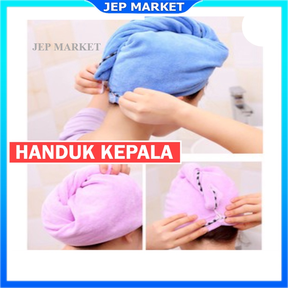Jual Handuk keramas pengering rambut kepala / Magic Towel Microfiber ...