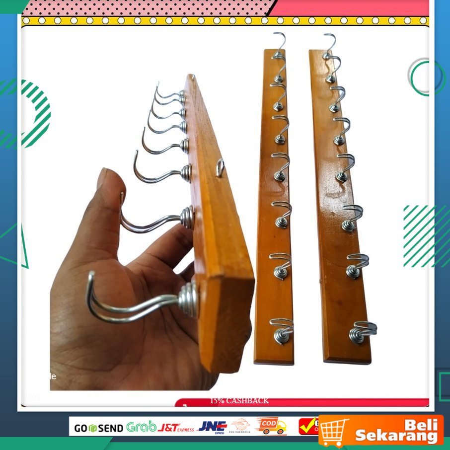 Jual Kapstok Baju Kayu 6 Kait Gantungan Baju Gantungan Dinding Kayu Murah Gantunga Tempel 