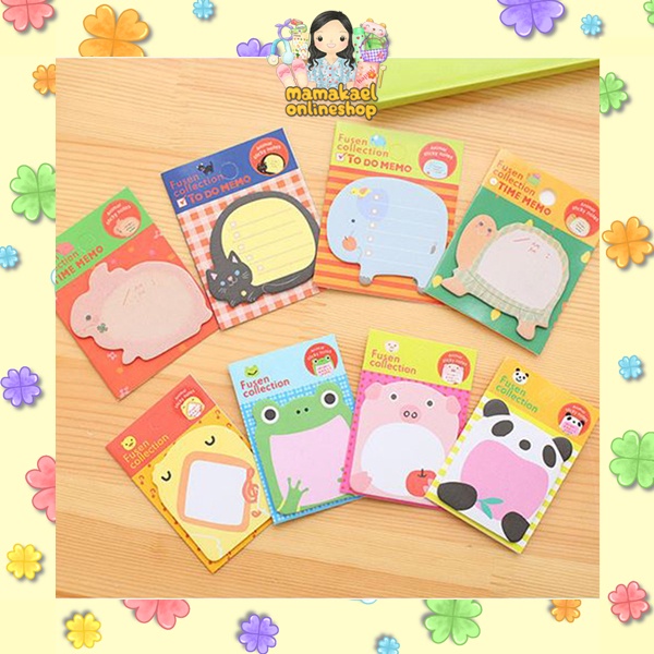 Jual sticky notes lucu isi banyak original impor buku & alat tulis ...