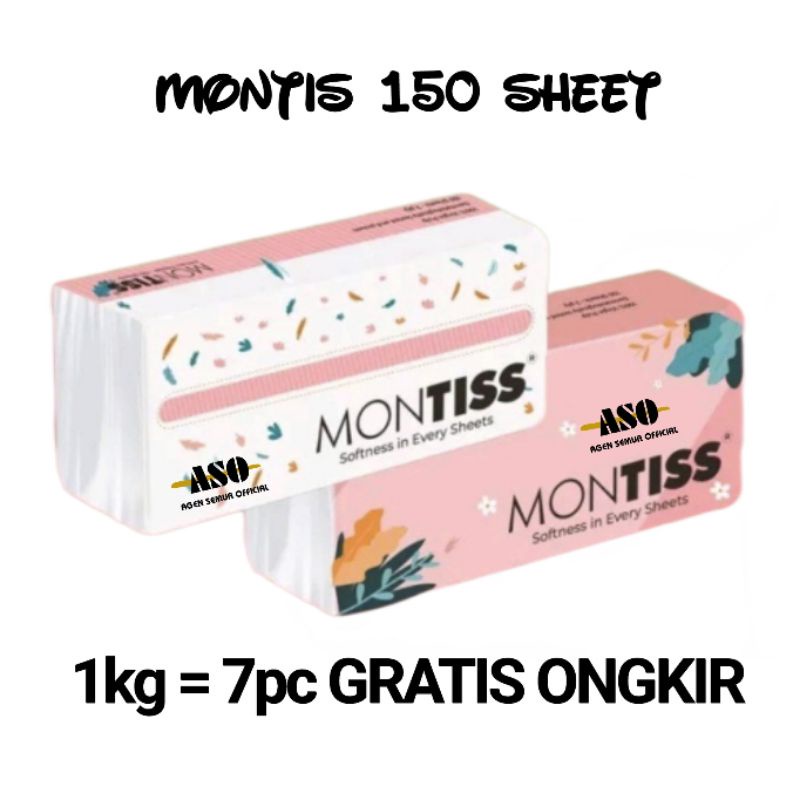 Jual [ TISU MONTISS SEDANG 150'S ] Tissu Montis Tissue sheet 2ply ...