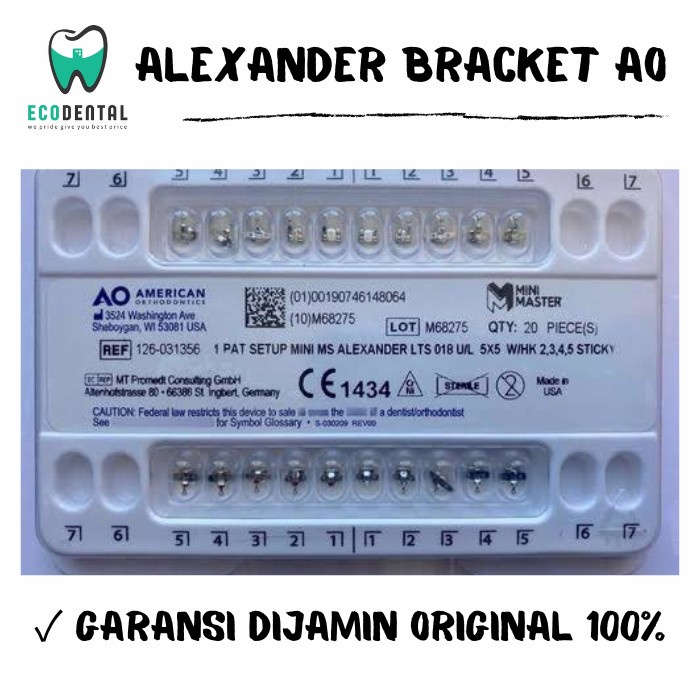Jual Bracket Alexander AO American Orthodontic Original Behel Metal ...