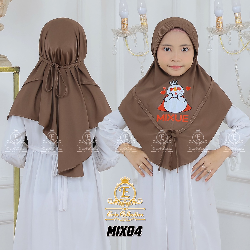 Jual Hijab Anak Instan Terbaru Motif Mixue (Lis Pita) | Shopee Indonesia