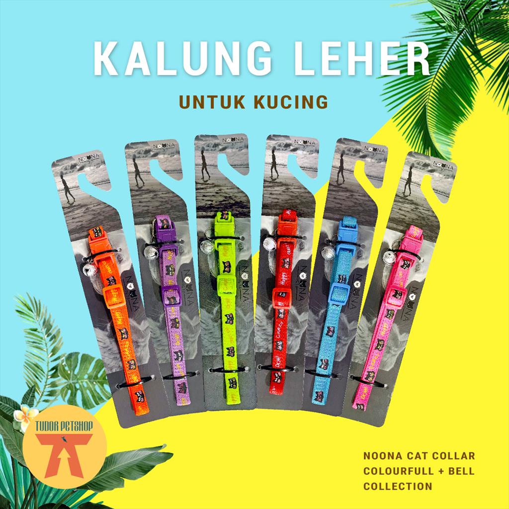 Jual KALUNG KUCING NOONA CAT COLLAR COLORFUL WITH BELL / KALUNG KUCING ...