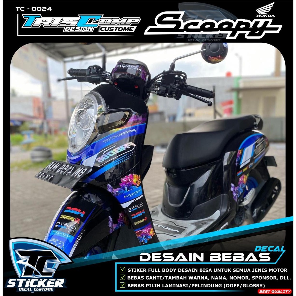 Jual Stiker Decal Scoopy Full Body Desain Custom - Decal Sticker Fullbody Motor Honda Scoopy ...