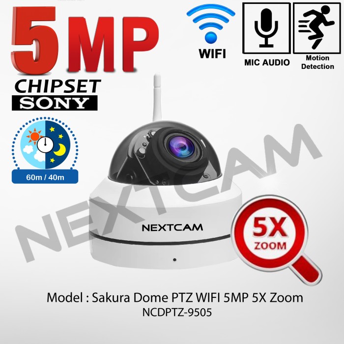 Jual Nextcam Ipkamera Kamera CCTV Wifi tanpa kabel dome indoor outdoor ...