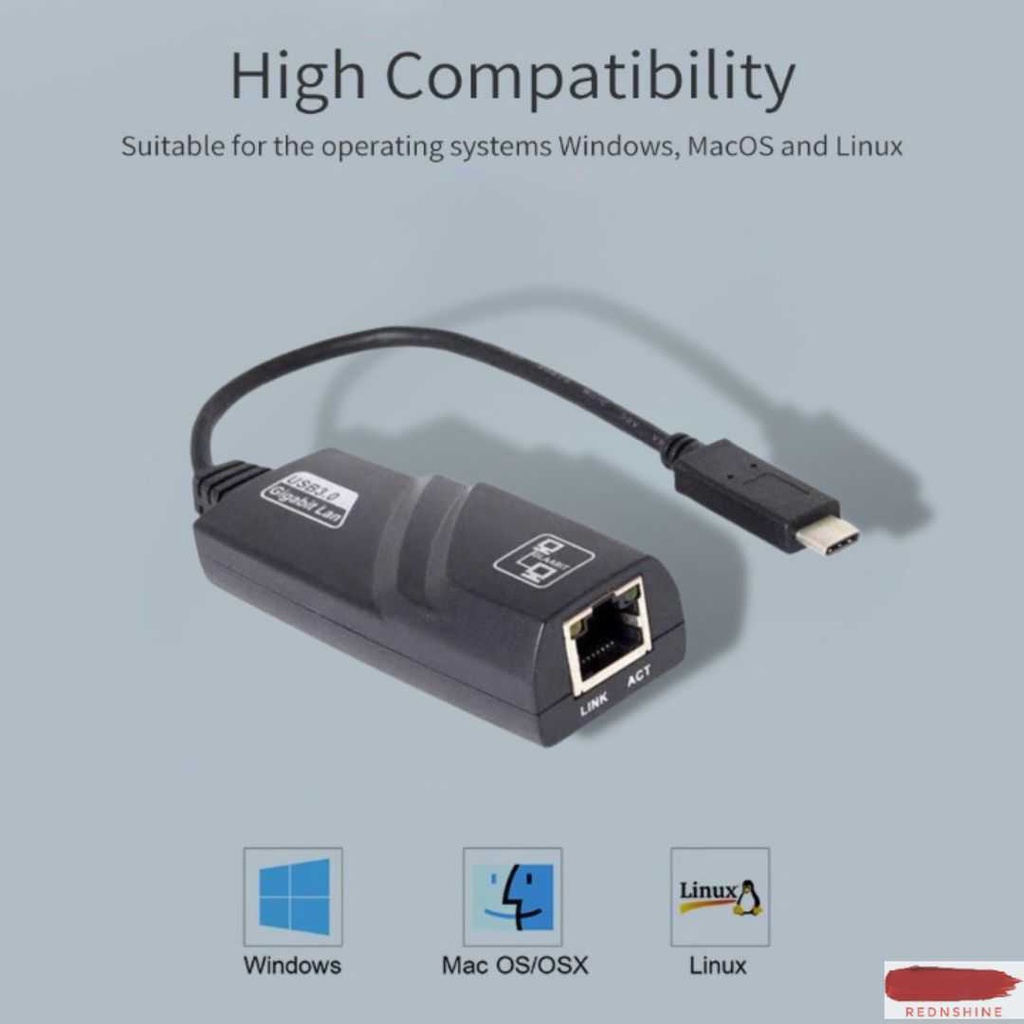 Jual [COD] TelDay Adaptor USB Type C to LAN RJ45 Ethernet Adapter ...