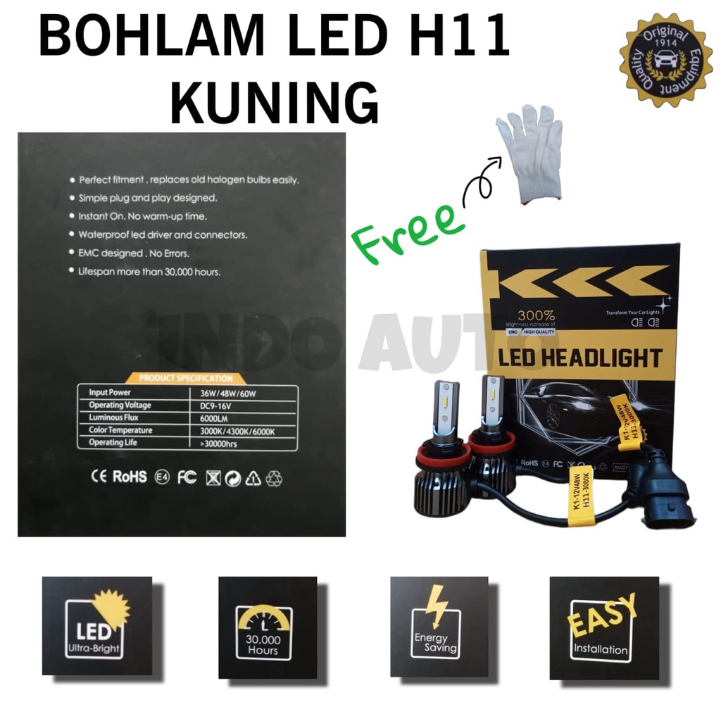Jual LAMPU LED KUNING PEKAT 3000K AUTOPRO | Shopee Indonesia