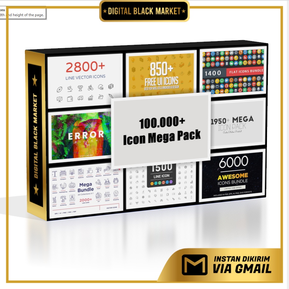 Jual ID714 - 100.000+ Icon Mega Pack | Shopee Indonesia