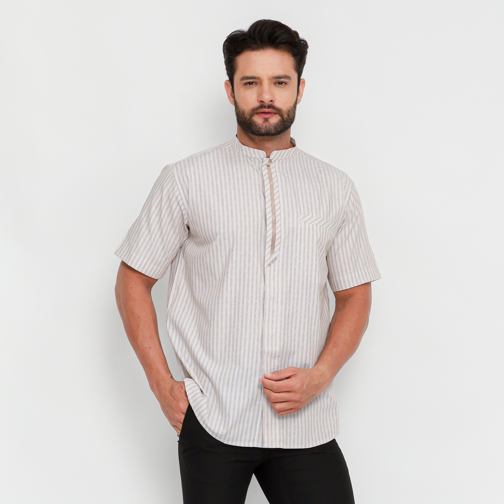 Jual Baju Koko BHS Cosmo Putih Cream | Shopee Indonesia