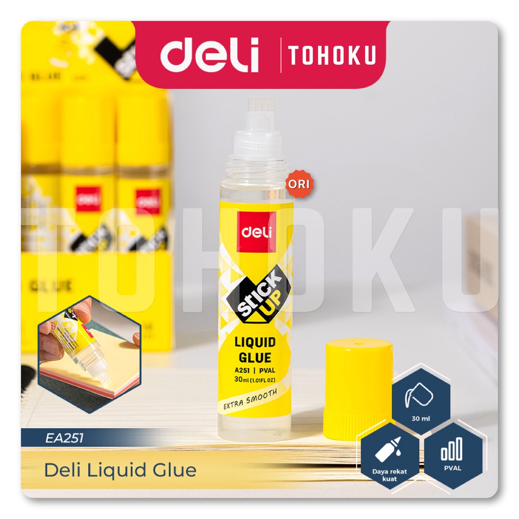 Jual Deli Liquid Glue / Lem Kertas / Lem Cair Bening Perekatan Kuat ...