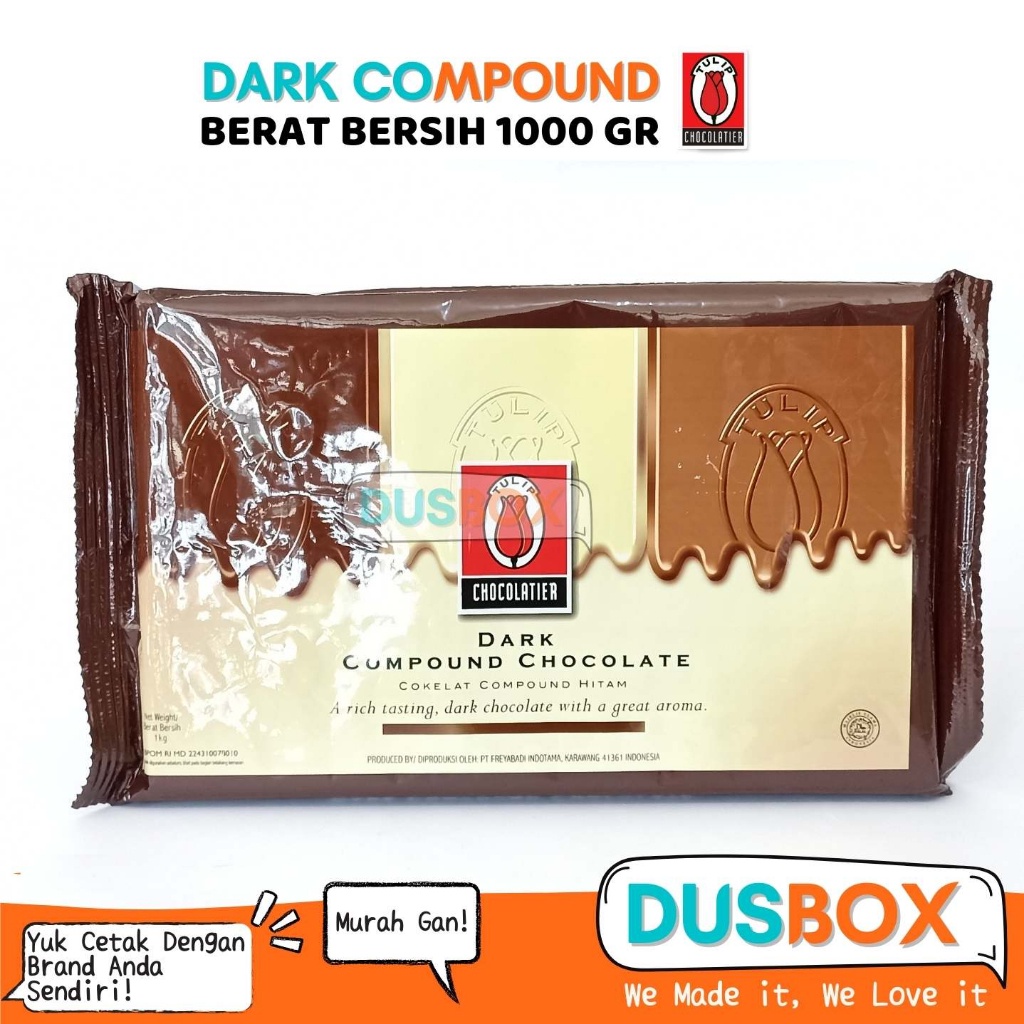 Jual Tulip Dark Compound 1 Kg Coklat Batangan Dark Chocolate