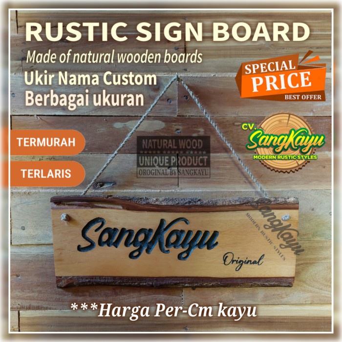 Jual Papan nama kayu custom signage sign ukir nama kayu custom sign ...