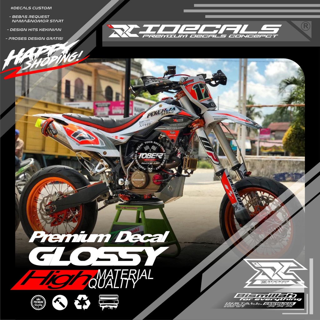 Jual MJ 00155 sticker decals fullbody kawasaki dtracker tema garis kmbi ...