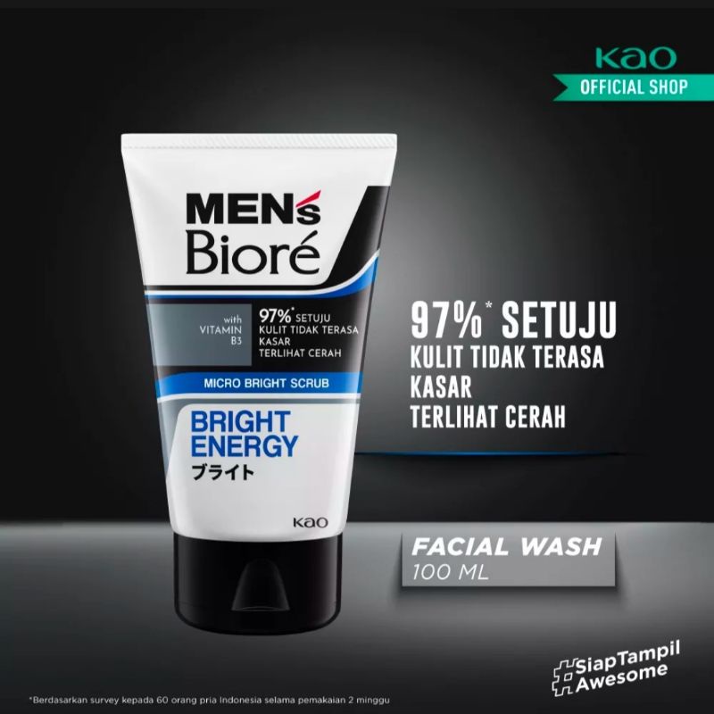 Jual MEN'S BIORE Facial Foam 100g (kemasan baru) | Shopee Indonesia