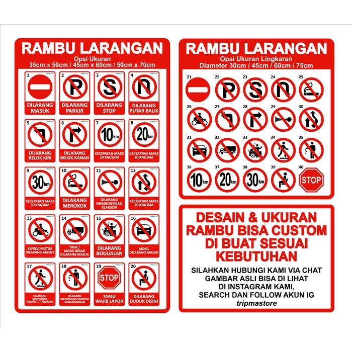 Jual Rambu Larangan Ukuran 50cm x 70cm - Composite 3mm + Sticker ...