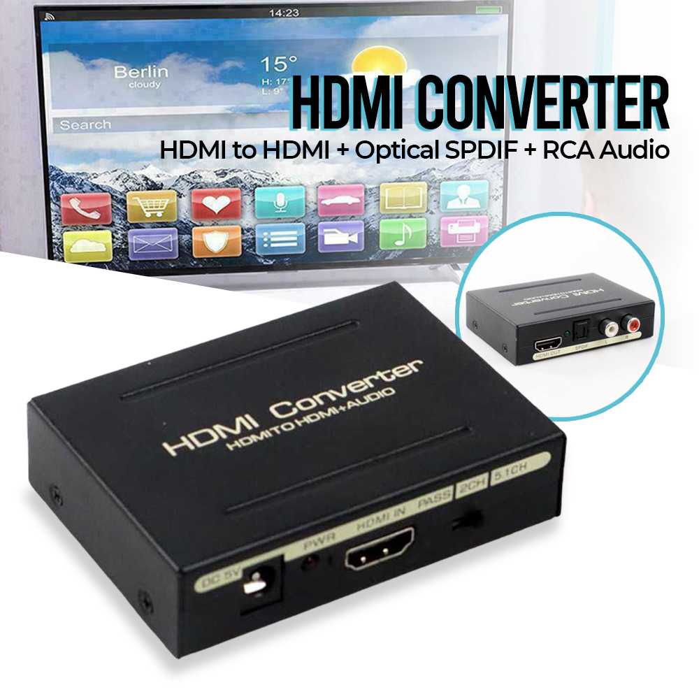 Jual Audio Splitter HDMI to HDMI + Optical SPDIF + RCA Extractor ...