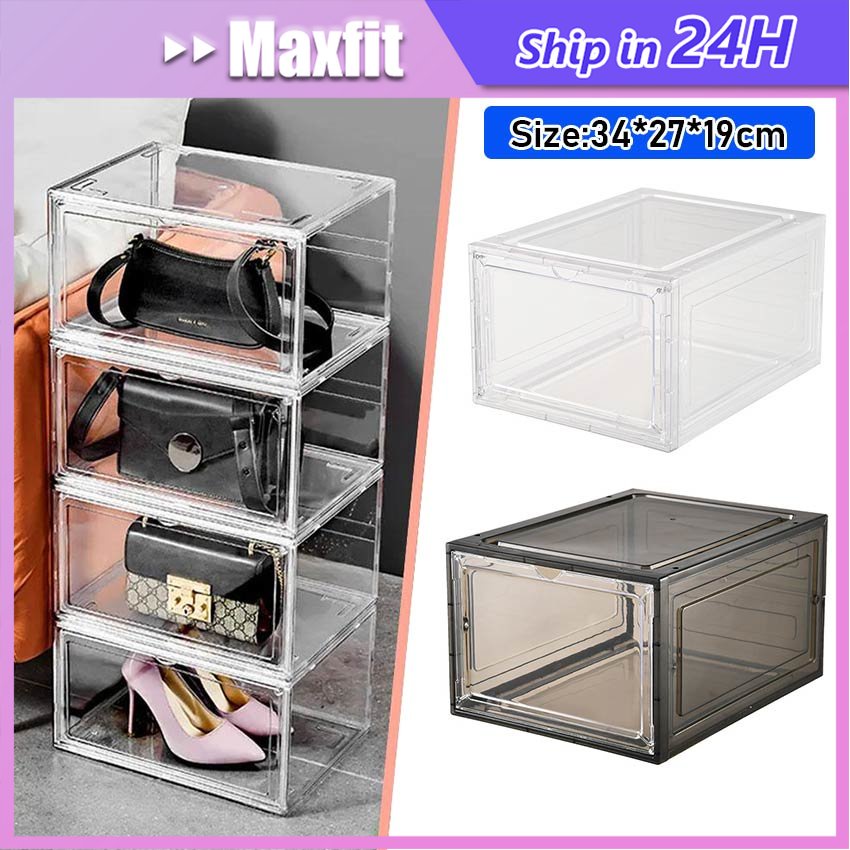 Jual Magnetic Kotak Sepatu Transparan Tebal Akrilik Premium Shoe Box ...
