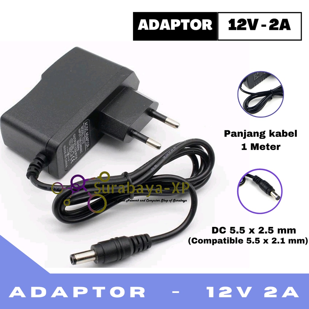 Jual Adaptor 12V 2A / 12 Volt 2 Ampere | Shopee Indonesia