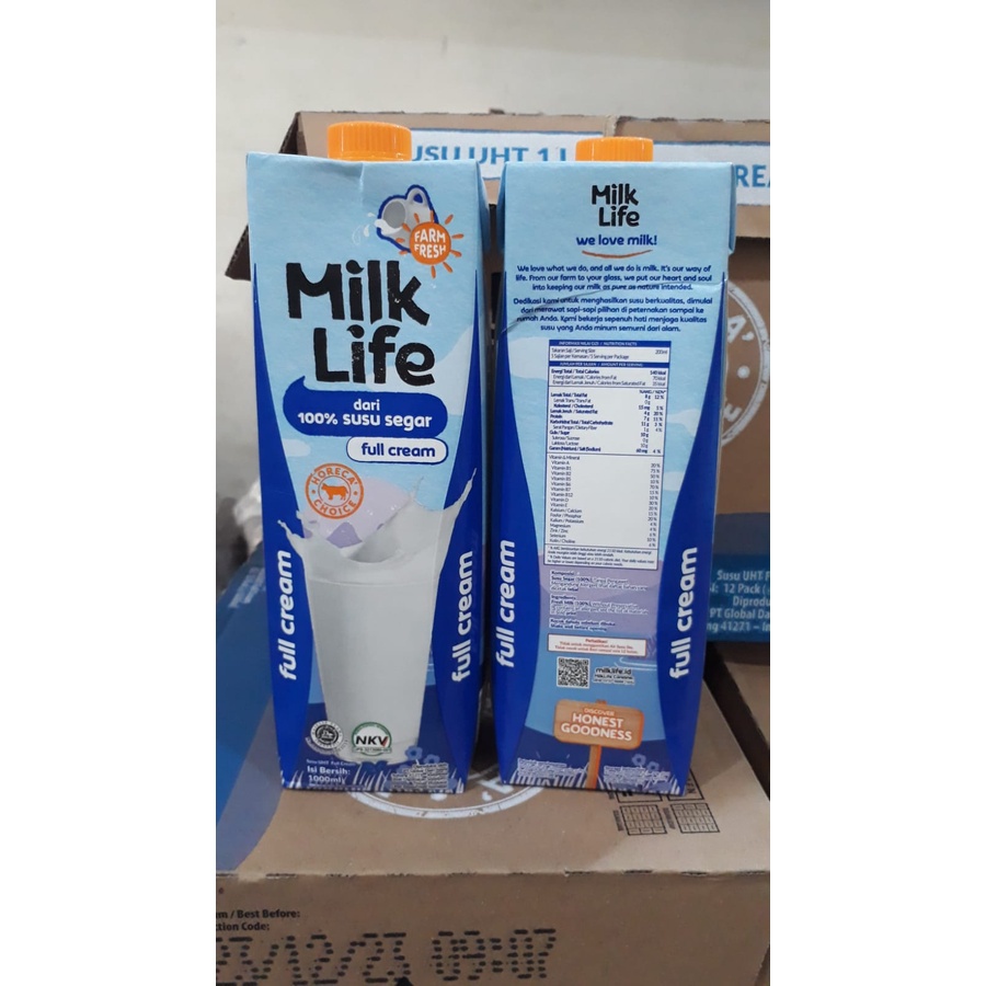 Jual SUSU UHT FULL CREAM MILK LIFE MURAH/SUSU UHT MILK LIFE 1 LITER 1 ...
