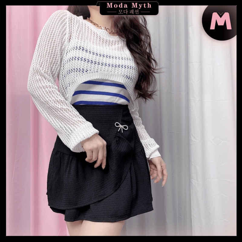 Jual MODAMYTH B25 - TOP RAJUT 1 SET WANITA ATASAN SET CARDIGAN JARING DAN TANK TOP DALAMAN KNIT ...