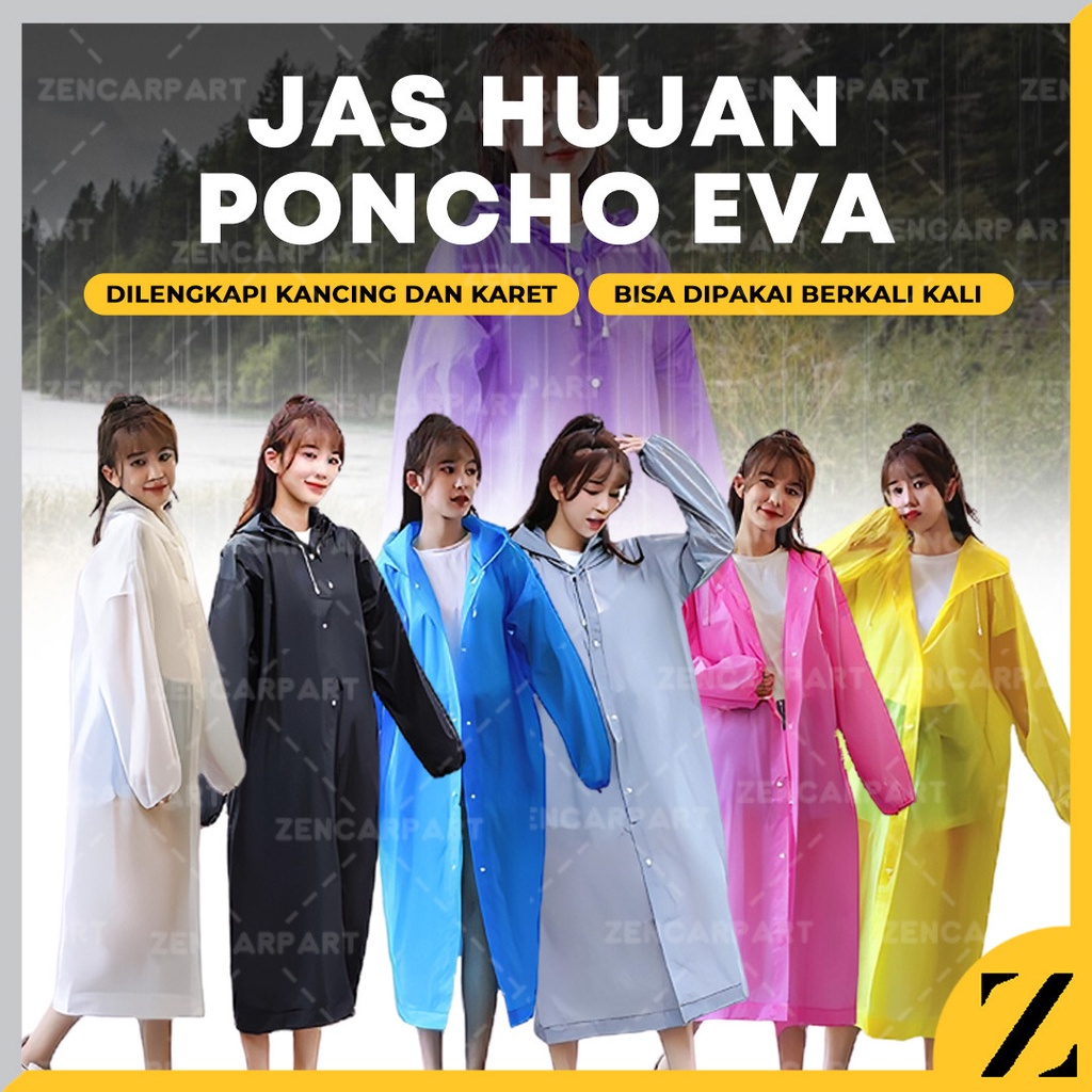 Jual Jas Hujan Ponco Poncho Terusan Kalong Mantel Kancing Eva Peva Vinyl Motor Sepeda Jalan ...