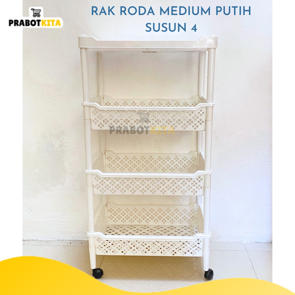 Jual Rak Jumbo Roda Hyper Putih - ZLG / Rak Susun 4 / Rak Aesthetic ...