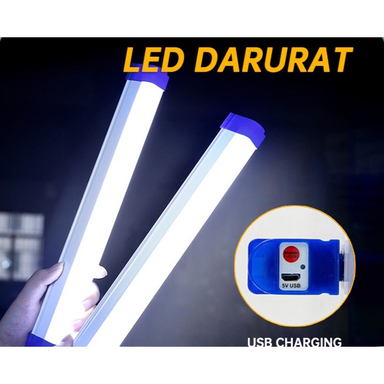 Jual LAMPU LED DARURAT PANJANG USB CHARGING / NEON T7 USB BOLAM LET ...