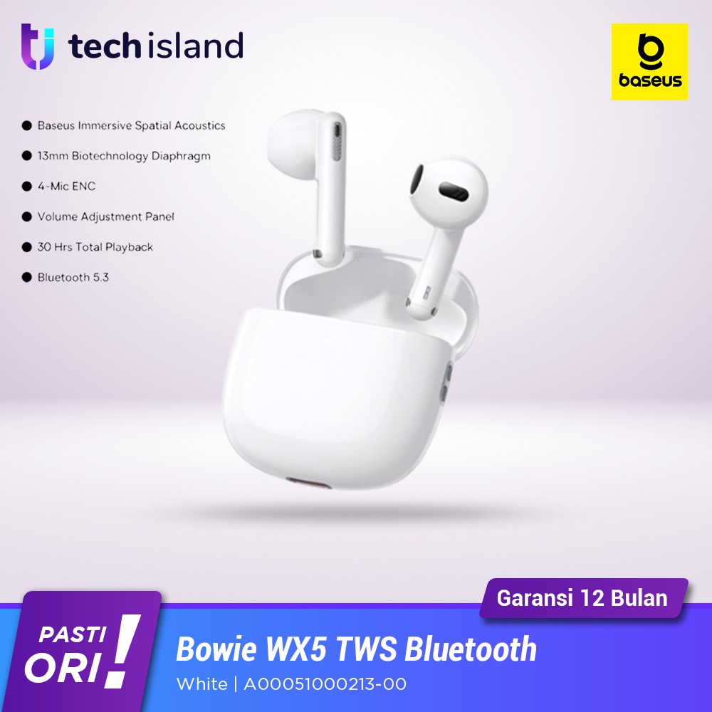 Jual Baseus Bowie WX5 BT5.3 ENC Low Latency 0.06ms TWS Bluetooth Clear ...