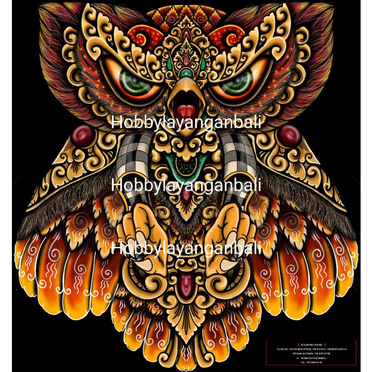 Jual kain Layangan celepuk bali ukuran mini lebar 80 cm x panjang 90 cm ...