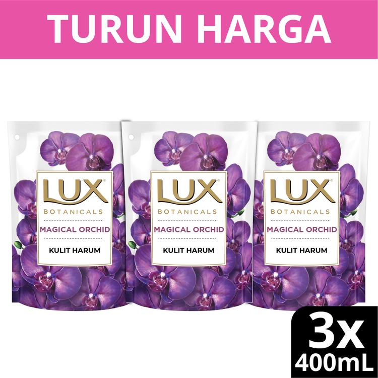 Jual Lux Magical Orchid Sabun Cair Refill 400ml Triplepack | Shopee Indonesia