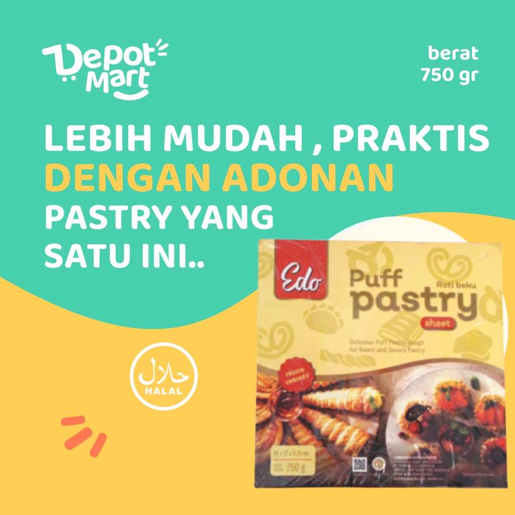Jual Depot Mart Edo Puff Pastry Sheet 750G / Lembar Adonan Pastry ...