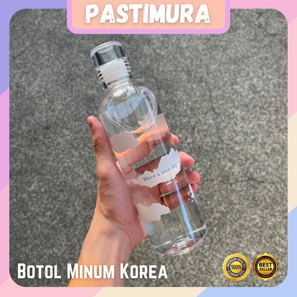 Jual [PSM] Botol Minum Aesthetic Water Bottle Botol Bening Estetik ...