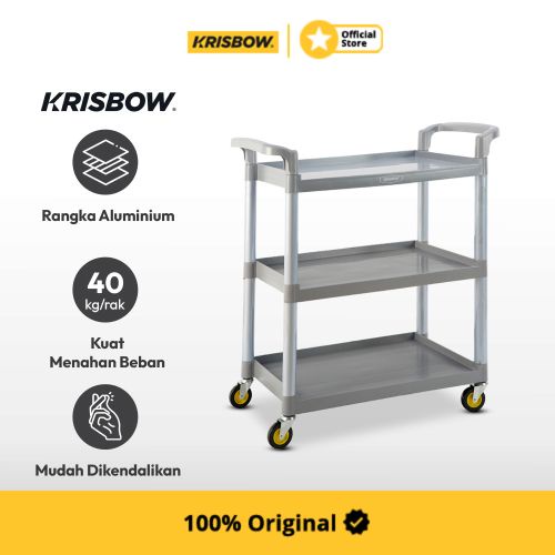 Jual Krisbow Troli Tiga Tingkat 80X41X90 cm - Abu-Abu | Shopee Indonesia