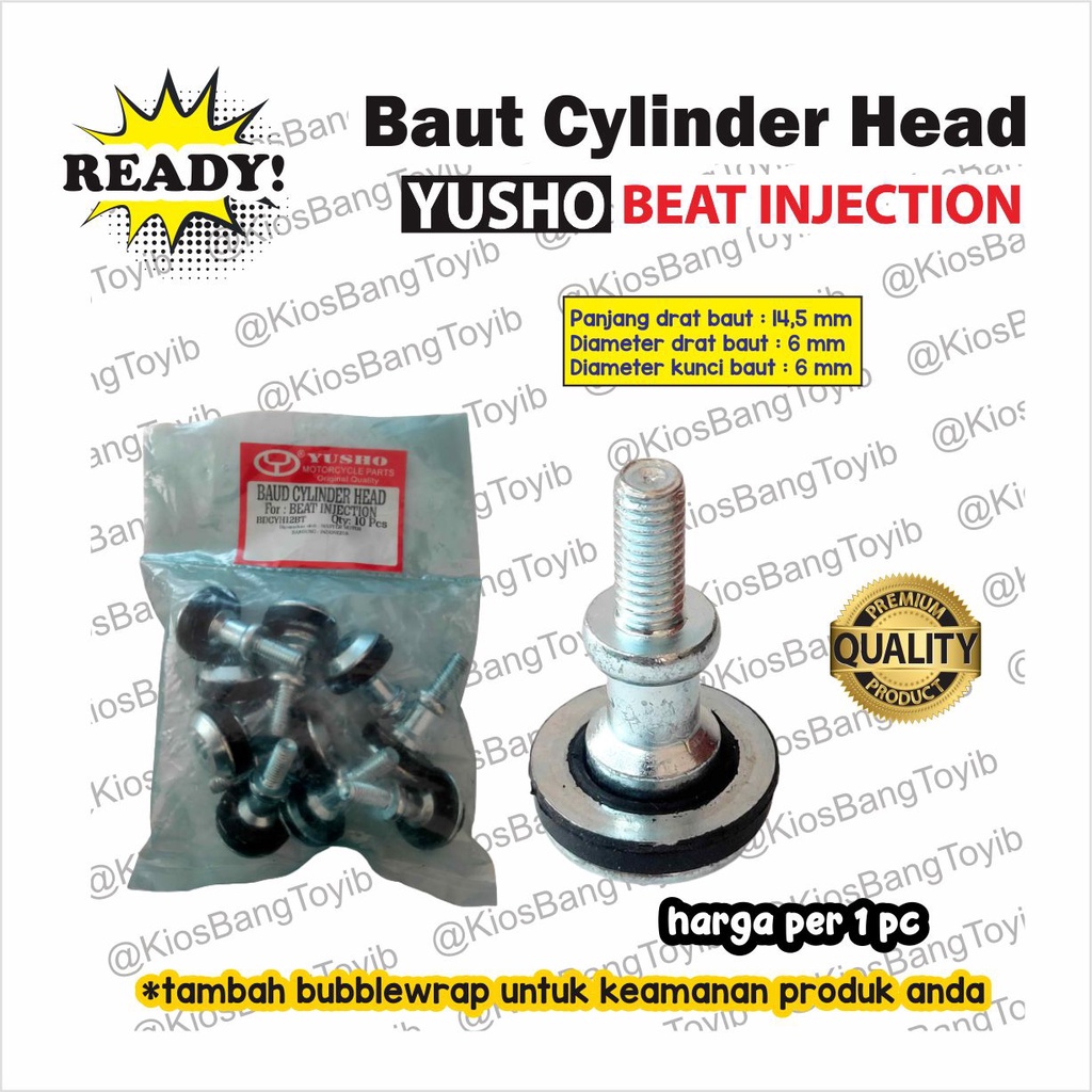 Jual Baut Cylinder Silinder Head+Karet Honda BEAT FI INJECTION (Yusho ...