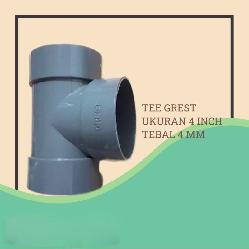 Jual TEE T 4 INCH PVC GREST - FITTING PIPA PVC | Shopee Indonesia