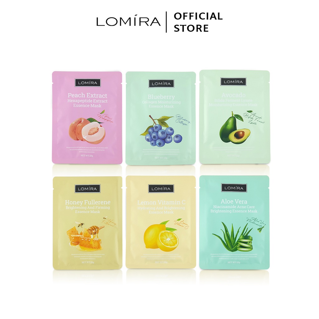 Jual LOMIRA Masker Wajah Ekstrak Buah 25 G All Varian Essence Mask ...